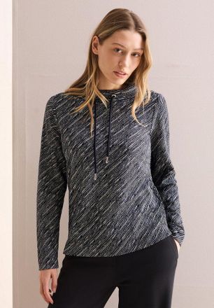 Cecil Langarmshirt aus elastischem Materialmix