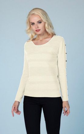 Passioni Strickpullover mit Rippstreifen