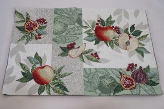 Sander Tischset Platzset Paradise Patch Herbst Apfel Gobelin 32 x 48cm Artikel 64064 Fb. 40 Creme gr&uuml;n rot Feige