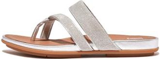 FitFlop Femme Gracie Shimmerlux Sandales à lanières, Argenté, 37 EU