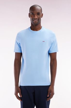 Eden Park T-shirt En Coton Ciel S&eacute;rigraphi&eacute; Coupe Droite