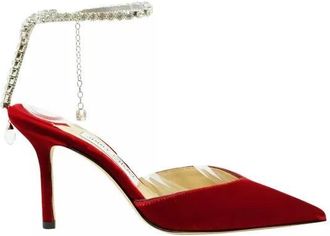Christian Louboutin Hohe Schuhe - Red Velvet Saeda Slingback - Gr. 36 (EU) - in Rot - für Damen