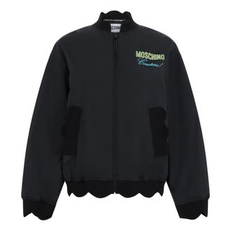 Moschino Moderne Bomberjacke mit Rei&szlig;verschluss und Logo - - Jackets - Damen - Schwarzk - XS