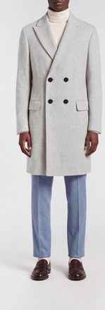 Ermenegildo Zegna Zweireihiger -Mantel mit Tartan-Muster aus reiner Wolle