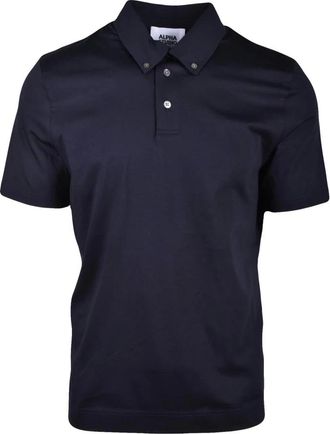 Alpha Studio Homme, Tops, Bleu, Taille: XL Polo en coton et &eacute;lasthanne
