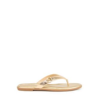 Michael Kors Sandales plates Erin en cuir m&eacute;tallis&eacute;