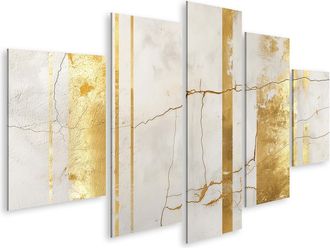 Islandburner Prime Bild auf Leinwand Goldene Linien auf gebrochenem Marmor Hintergrund Bilder Wandbilder Poster