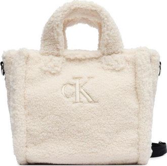 Calvin Klein Jeans Handtasche Teddy Tote Bag IU0IU00355 Creme