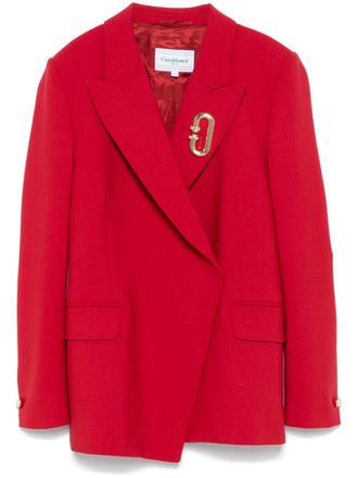 Casablanca blazer asymétrique à boutonnière croisée - Rouge