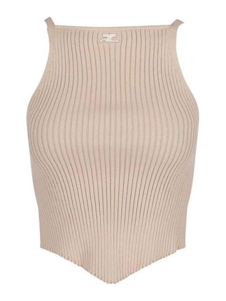 Courrèges Pull Col Bateau - Beige