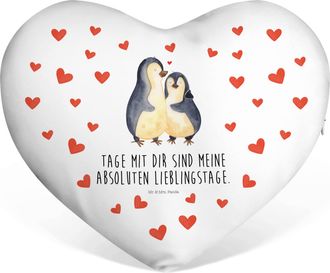 Mr. & Mrs. Panda Herzkissen Pinguin umarmen - Geschenk, Liebeskissen, Umarmung, Hochzeitstag, Hochzeitsgeschenk, Hochzeit, Valentinstag, Liebe, Verlobung, Herz Kissen,