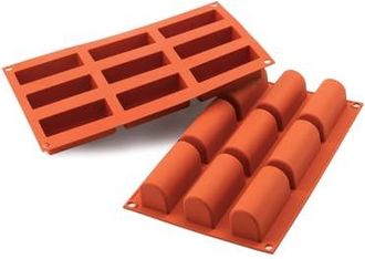 Silikomart Silikomart | SF130 Silikonform für MIDI BÛCHE Monoportions, antihaftbeschichtet, 9 Monoportions, Packung mit 1 Kuchenform, 84 x 32 mm, h 35 mm, Made i