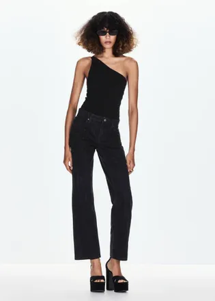 Mango Top en maille &agrave; bretelles m&eacute;talliques noir - Femme - XS - MANGO