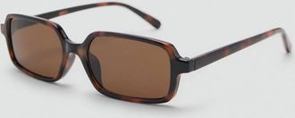 Mango Lunettes de soleil monture semi-transparente chocolat - Femme - Taille unique - MANGO