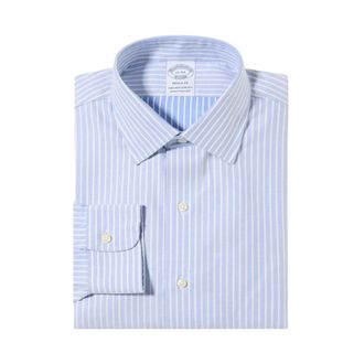 Brooks Brothers Regular Fit Non-Iron Gestreiftes Dobby Supima Baumwollhemd mit Ainsley Kragen - - Shirts - Herren - Blau - XS