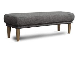 Cavadore Sitzbank Femarn / Polsterbank f&uuml;r K&uuml;che, Esszimmer oder Wohnk&uuml;che / K&uuml;chenbank passend zum 3-Sitzer Femarn / 165 x 54 x 53 / Strukturstoff: Grau