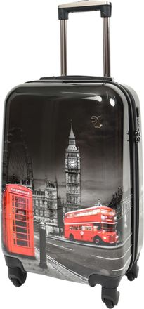 House Of Leather House Of Leather London Night Print Hartschalengep&auml;ck mit vier R&auml;dern, Schwarz / Grau, Koffer Tucana, Schwarz, Cabin, Gep&auml;ck