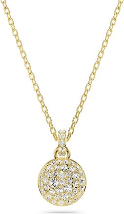 Swarovski Sublima Anhänger, Weiße, Vergoldete Damenhalskette mit Strahlenden Swarovski Kristallen