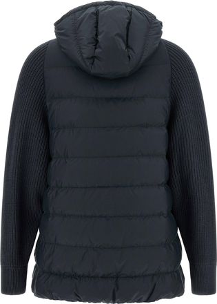 Brunello Cucinelli Wool-Knit Sleeve Down Jacket - Black