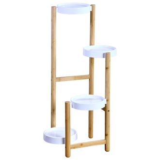 KESPER | Blumenst&auml;nder, Material: FSC-zertifizierter Bambus, Ma&szlig;e: B: 48 x H: 78 x T: 42cm, Farbe: natur/wei&szlig; | 17276