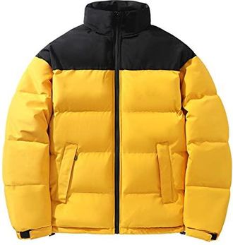 Generic Doudoune imperm&eacute;able pour homme - Manteau matelass&eacute; imperm&eacute;able et matelass&eacute; avec col montant - Veste en duvet isol&eacute;e - Manteau dhiver chaud matelass&eacute;