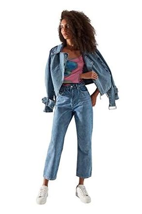 Trendyol Blue High Waist Dad Jeans, 36 aux Femmes
