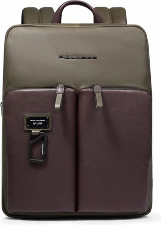 Piquadro Homme, Sacs, Vert, Taille: ONE Size Sac &agrave; dos mince pour ordinateur et iPad avec protections antichoc et Rfid, extensible