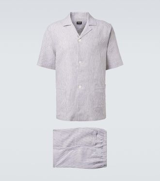 Ermenegildo Zegna Ensemble de pyjama en lin &agrave; rayures