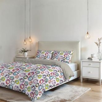 Italian Bed Linen Fantasy Bettw&auml;sche-Set aus mikrofaser, Cerchi Astratti, Doppelte