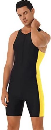 dPois Maillot de Bain Homme Piscine Une Piece Body Combinaison de Plongé Surf Combishort Short de Bain Shorty Boxer Natation Plage Vêtements dÉté Swimwear S