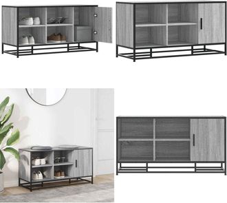 vidaXL vidaXL Schuhbank Grau Sonoma 100x40x53,5 cm Holzwerkstoff und Metall