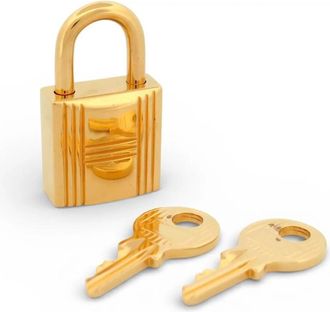 Herm&egrave;s Portemonnaie - HERMES SCHLOSS + 2 SCHL&Atilde;oeSSEL 161 F&Atilde;oeR KELLY ODER - Gr. unisize - in Gold - f&uuml;r Damen