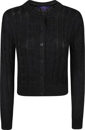Ralph Lauren Femme, Pulls, Noir, Taille: 40 FR Cable Knit Cardigan
