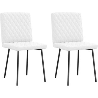 vidaXL Vidaxl - Chaises &agrave; manger lot de 2 blanc similicuir