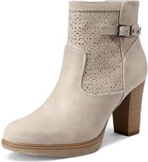 Queen Helena Bottines &agrave; talons hauts pour femme X34-76, beige, 41 EU