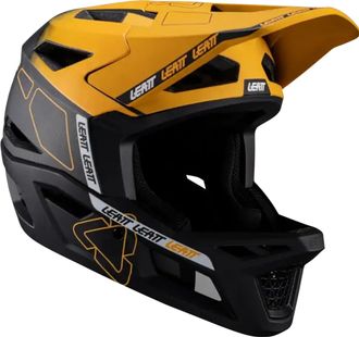 Leatt Casque Noir 57-58cm MTB-Helm Gravity 6.0 Carbon Gold - M 57-58 cm, Schwarz/goldfarben