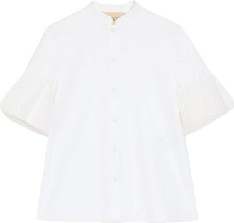 Valentino Garavani Femme, Blouses et Chemises, Blanc, Taille: 38 FR Chemise en popeline de coton brod&eacute;e