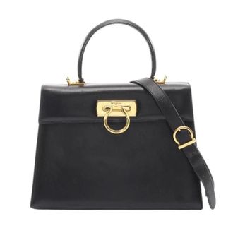 Ferragamo Pre-owned Gancini Leder Handtasche - - Pre-owned - Damen - Schwarzk - ONE SIZE