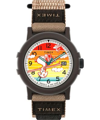 Timex Peanuts Camper Braun Herren Armbanduhr TW4B34900