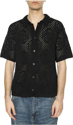 Levi's Homme, Chemises, Noir, Taille: L Sweater Camp Shirt Pointelle Crochet