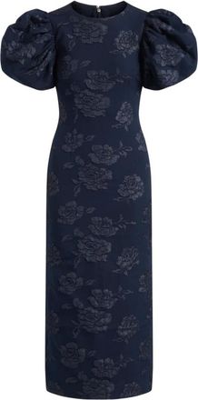 Rotate Rotate Birger Christensen, Femme, Robes, Bleu, Taille: 40 FR Jacquard Midi Dress
