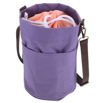 TOPBATHY H&auml;keltasche aus Robustem Canvas Zylindrischer Garnaufbewahrungsorganizer mit Kordelzug Aufh&auml;ngbar f&uuml;r Strick und H&auml;kelzubeh&ouml;r Platzsparend f&uuml;r Bastelb