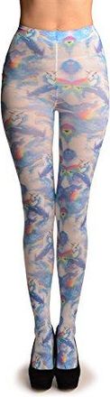 Liss Kiss Blue Sky, Unicorn & Rainbow Printed Tights - Multicolore Collants Taille Unique (34-40)