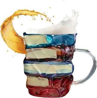 Generico Tasse livre | Tasse en verre peinte sur le th&egrave;me litt&eacute;raire - D&eacute;tails litt&eacute;raires color&eacute;s pour lecteur &eacute;crivain amoureux litt&eacute;raire famille amis momen