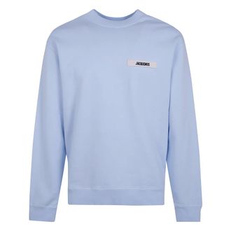 Jacquemus Homme, Sweatshirts et sweats &agrave; capuche, Bleu, Taille: L Le SweaT-shirt Gros Grain Round Neck SweaT-shirt