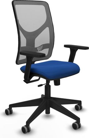 Piqueras y Crespo Sessel f&uuml;r die Arbeit zu Hause, mit 3D-Armen, h&ouml;henverstellbare Lendenwirbelst&uuml;tze, ausgestattet mit Syncro/Traslack und Schneideschaum, Grau/Blau