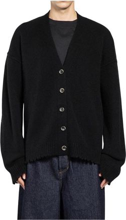 Uma Wang UMA Wang, Homme, Pulls, Noir, Taille: S Frayed Buttoned Cardigan