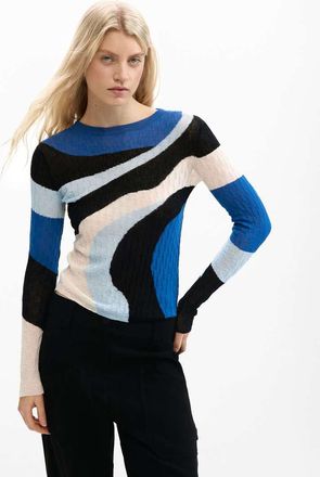 Desigual Blue - Strickpullover in Blau-Gr&uuml;n