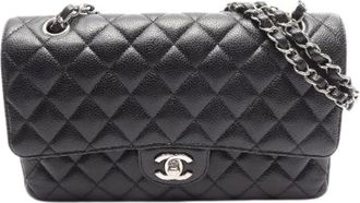 Chanel Pre-owned Sac bandouli&egrave;re Matelass&eacute; en cuir de veau grain&eacute; - Femme - Pre-owned - Noir - Taille: ONE Size
