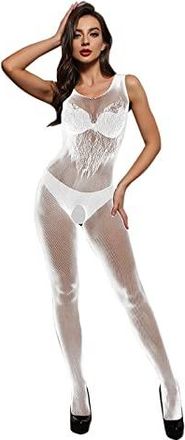 Generic Femme Collant Ouvert Infirmière Sexy Érotique Lingerie Nuit Bas Corps Résille Body Nuisette Grande Taille Tenue (Blanc, One Size)